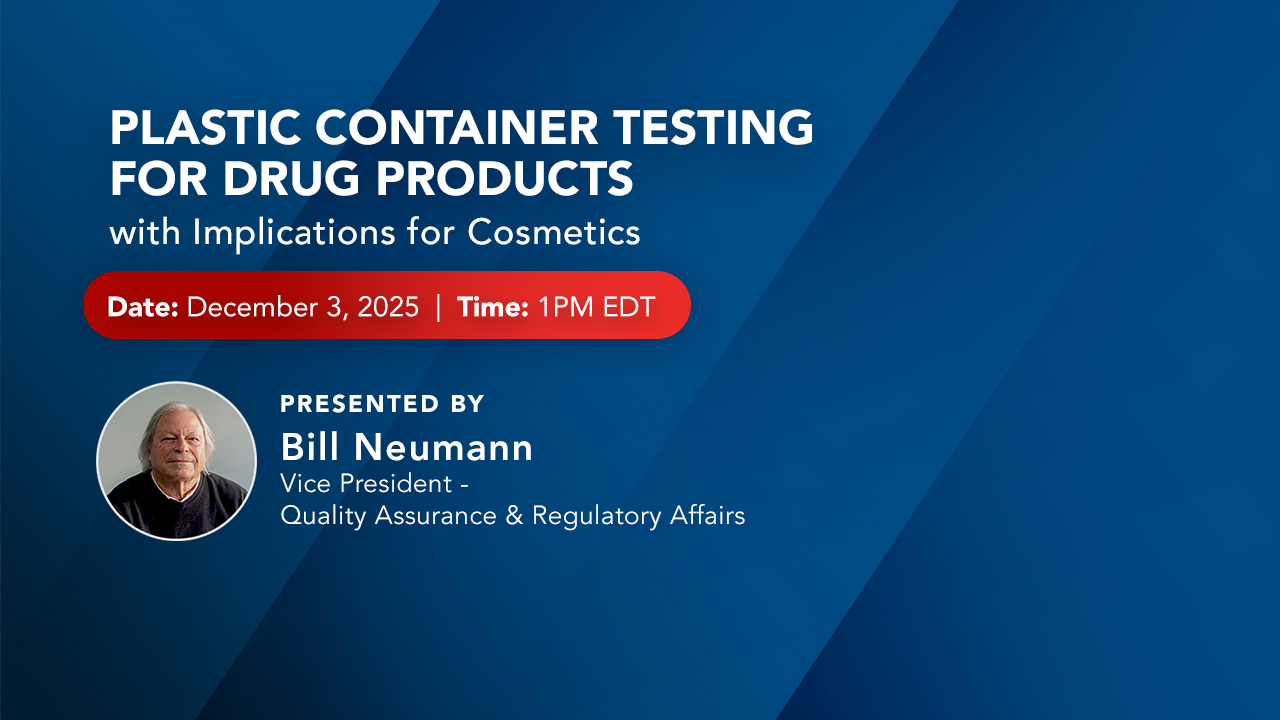 Plastic Container Testing Webinar - USP USP